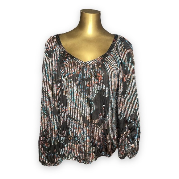 Maeve | Tops | Maeve Stripe Paisley Top Flowey Loose Fit Blouse Mixed ...